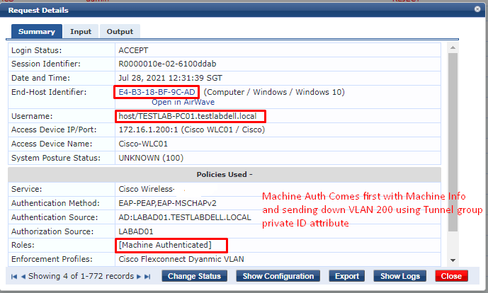 Dynamic Vlan Assignment Using Clearpass To Cisco Flexconnect Not Working Cisco Community